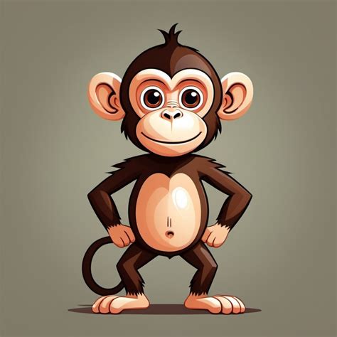 Monkey In Simple 2d Cartoon Stable Diffusion Online