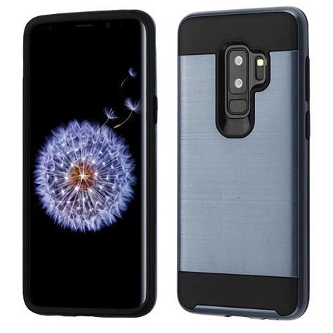 Samsung Galaxy S Plus Phone Case Shockproof Hybrid Rubber Rugged Case Cover Brushed Ink Blue