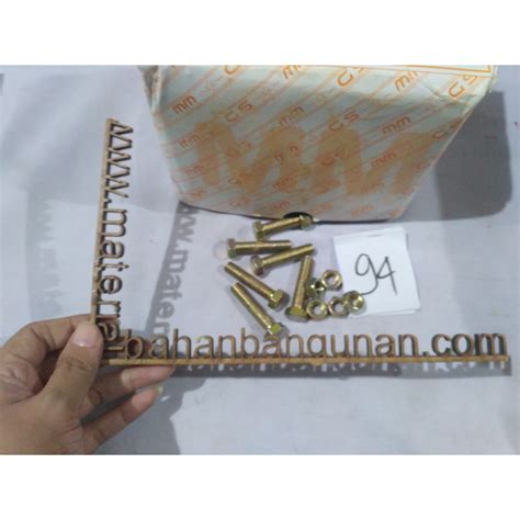 Jual Mur Baut Kuning X Mm Hexagonal Kunci Konci Hex Bolt Nut Per Diskon Shopee