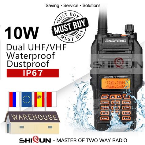 UV R Plus Waterproof IP Walkie Talkie Baofeng W Dual Band MHz Ham Radios