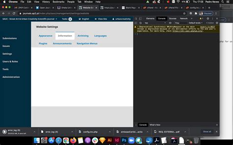 Blank Page When Trying To Access Administration Page Of Ojs 3110