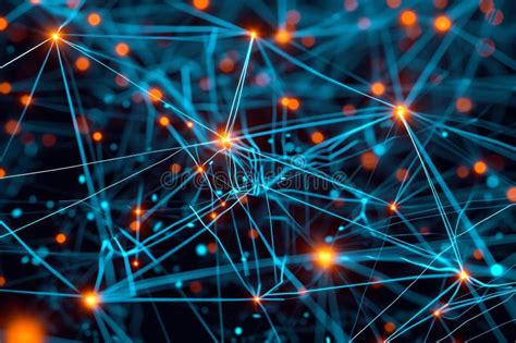 Abstract Network Connections With Glowing Nodes Stock Illustration