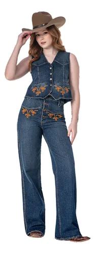 Calça Jeans Wide Leg Clarissa Zenz Western Origem Parcelamento Sem Juros