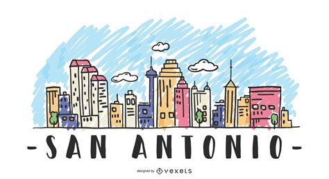 San Antonio Usa Skyline Design Vector Download