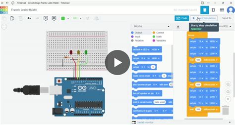 🚦 Traffic Lights Blinking Project Tinkercad C Code Blocks Sruthi Nowdu