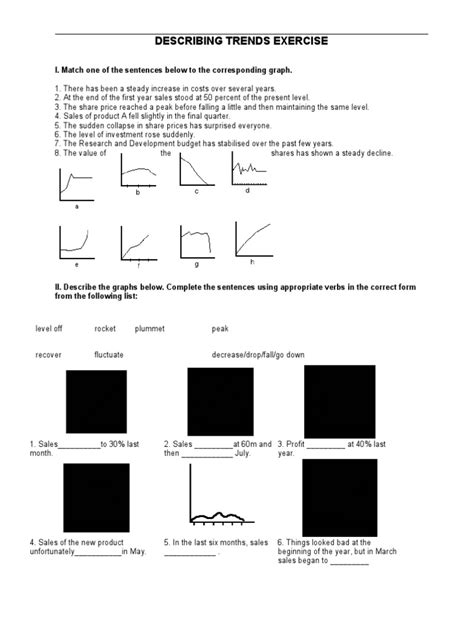Describing Trends Exercise I Match One Of The Sentences Below To The Corresponding Graph Pdf