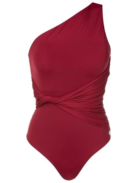 Brigitte Maillot De Bain Design Asym Trique Une Paule Rouge Farfetch Fr