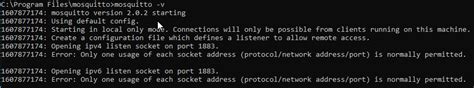 Network Programming Mosquitto Starting In Local Only Mode Stack