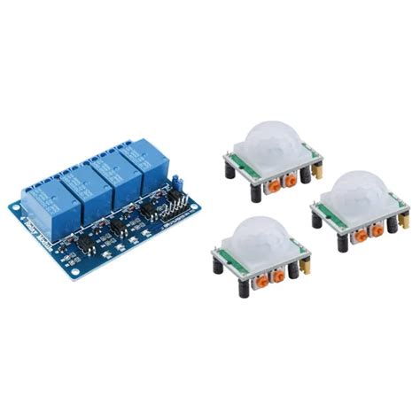 3pcs Hc Sr501 Adjust Ir Pyroelectric Infrared Pir Motion Sensor Detector Module With Relay
