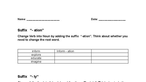 Suffix Lecture Notes 9bs0 Name Date