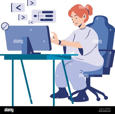 Female Programmer Design Stock Vector Image Art Alamy