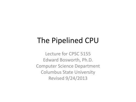 Ppt The Pipelined Cpu Powerpoint Presentation Free Download Id1925875