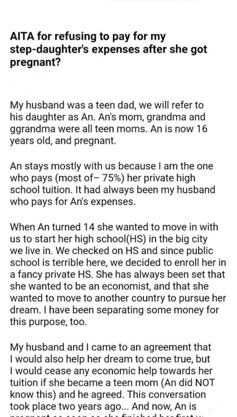 Aita For My Step Daughters Expenses