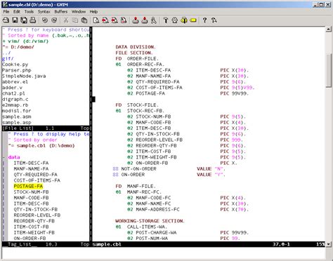 Vim Taglist Plugin Screenshots