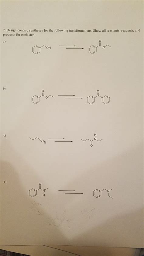 Solved 2 Design Concise Syntheses For The Following