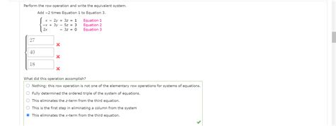 Solved Use Back Substitution To Solve The System Of Linear