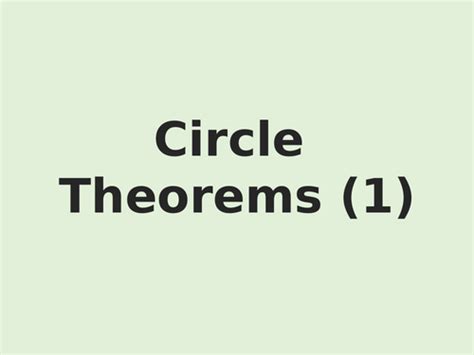 All Circle Theorems Teaching Resources