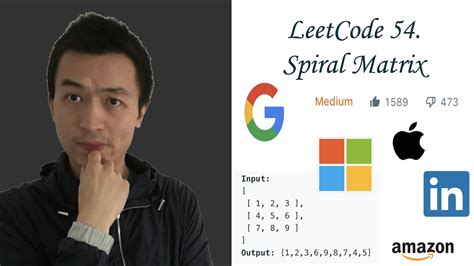 Leetcode 54 Spiral Matrix Interview Prep Ep 31 Youtube