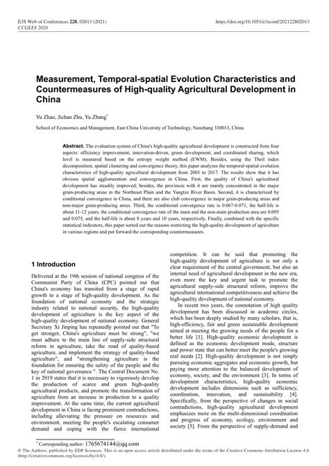 Pdf Measurement Temporal Spatial Evolution Characteristics And