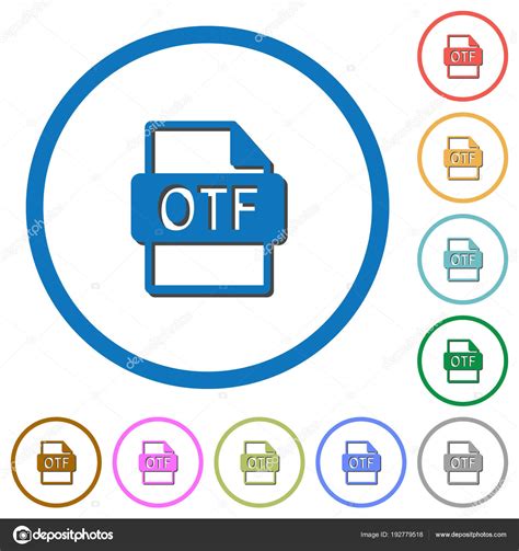 OTF File Format Icons With Shadows And Outlines Stock Vector By Renegadehomie 192779518