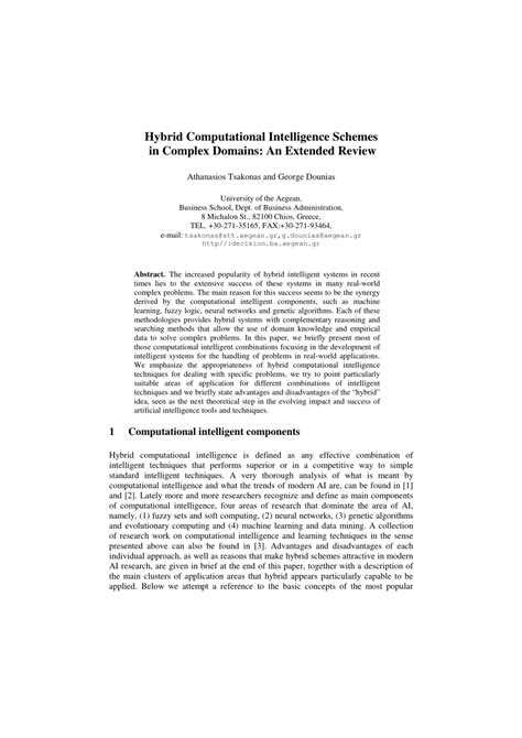 Pdf Hybrid Computational Intelligence Schemes In Complex Domains An Extended Review