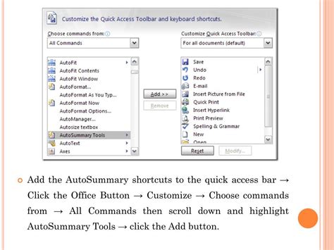 PPT Easily Summarize A Word 2007 Document PowerPoint Presentation Free Download ID 221274