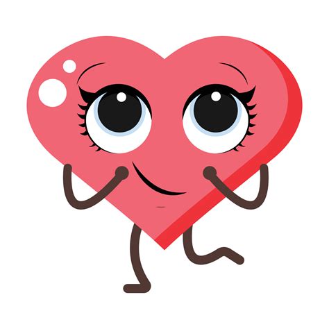 Cartoon Heart Character Cute Love Symbols With Face 17157165 Vector Art At Vecteezy