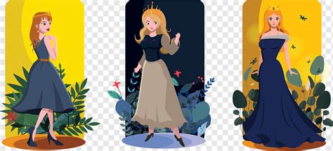 공주 카드 세트 소녀 Png Pngwing