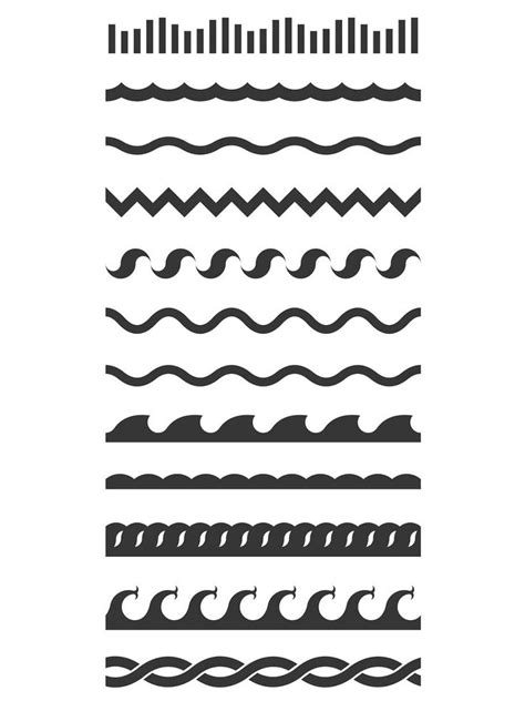Seamless Wave Pattern Set Wave Pattern Swirl Design Pattern