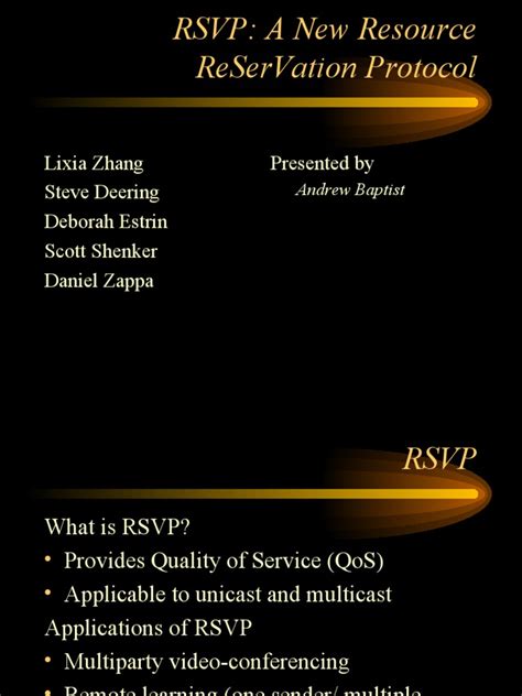 Resource Reservation Protocol Rsvp Pdf Quality Of Service Router Computing