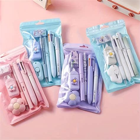7 Piece Kawaii Stationery Set Cute School Supplies T Pack Assorted
