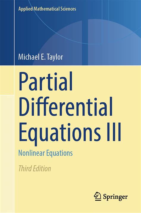 Partial Differential Equations Iii Nonlinear Equations Applied