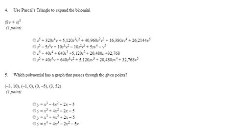 solved use pascal s triangle to expand the binomial 8v