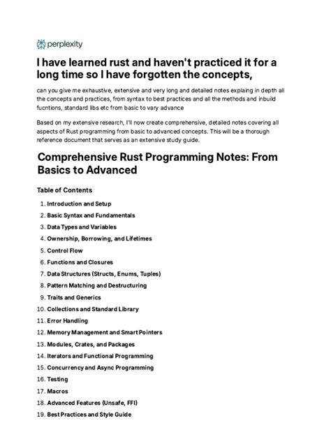 Comprehensive Rust Programming Guide Pdf Computer Programming