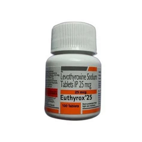 Euthyroz Levothyroxine 25 Mcg Synthroid Packaging Size 100 Tablets At