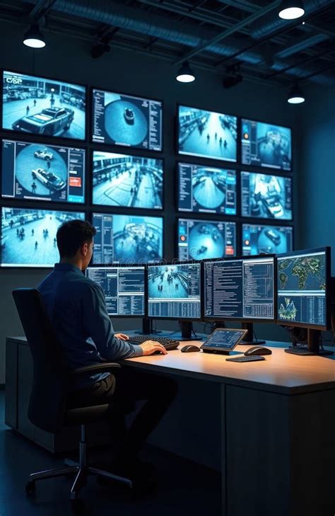 Person Monitors Global Shipping Data On Multiple Screens At Night Digital Map Shows Global