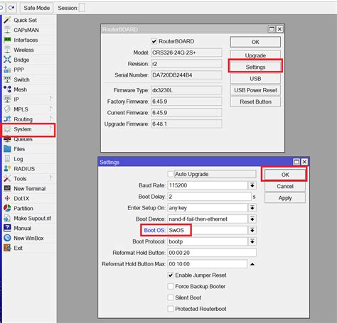 How To Boot The Mikrotik Device From Swos Networktik