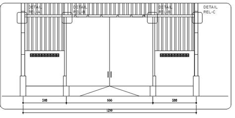 Front Elevation Of The Industrial Plant In Autocad 2d Drawing Cad File Dwg File