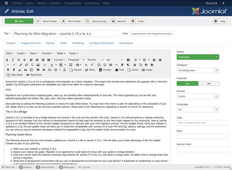 help310 content article manager edit joomla documentation