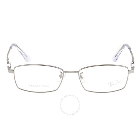 Ray Ban Demo Rectangular Titanium Mens Eyeglasses Rx8745d 1000 55