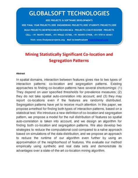 Ieee 2014 Java Data Mining Projects Mining Statistically Significant Co