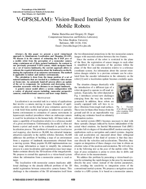 Pdf V Gps Slam Vision Based Inertial System For Mobile Robots
