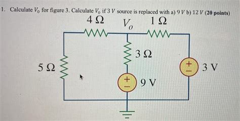 solved calculate v0 for figure 3 calculate v0 if 3v source