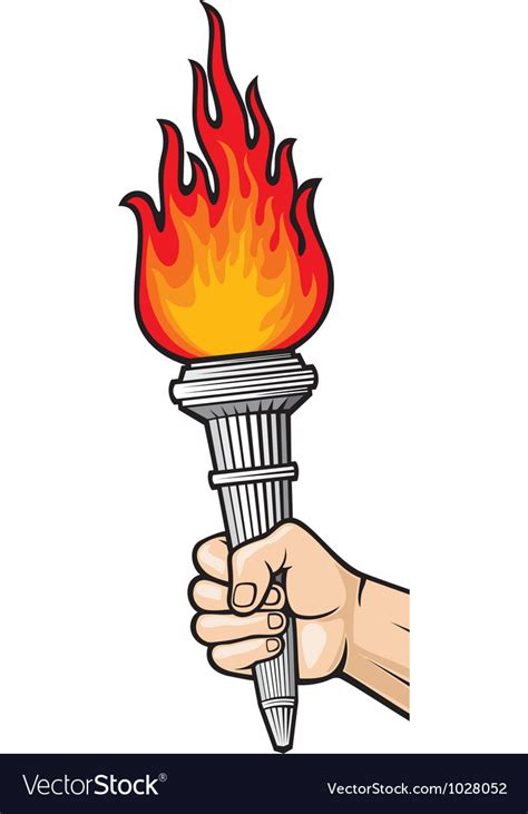 Hand With Flaming Torch Royalty Free Vector Image Hand With Flaming Torch Royalty Free Vector Image