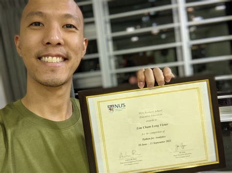 Got My Python Certificate From Nus Business School Today Really