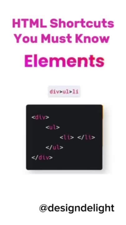 Dua Khan On Linkedin Html Shortcuts You Must Know Part 1 Elements Html Css Webdesign