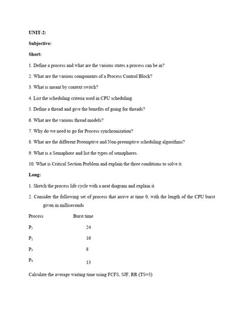 Os Unit 2 Important Questions Pdf