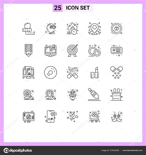 Thematic Vector Lines Editable Symbols Secure Location Mental Sale Discount Stock Vector Image