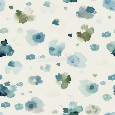 Abstract Capri Blue Watercolor Blobs Seamless Pattern Stock Image Image Of Decor Splashes
