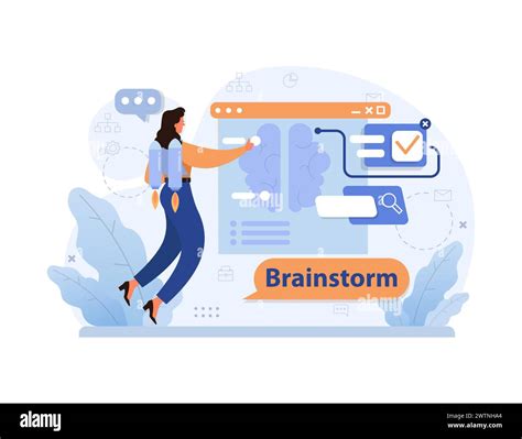 Efficient Digital Brainstorming In Action Dynamic Woman Interacts With